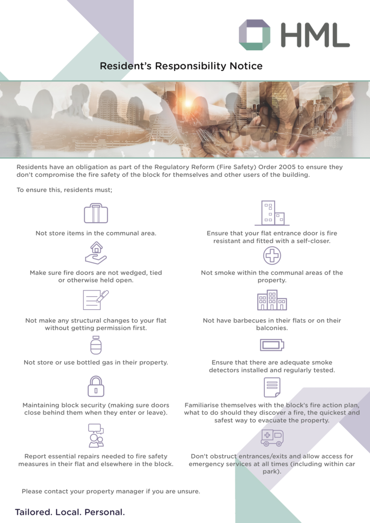 Residents Responsibilities – Addison House NW8
